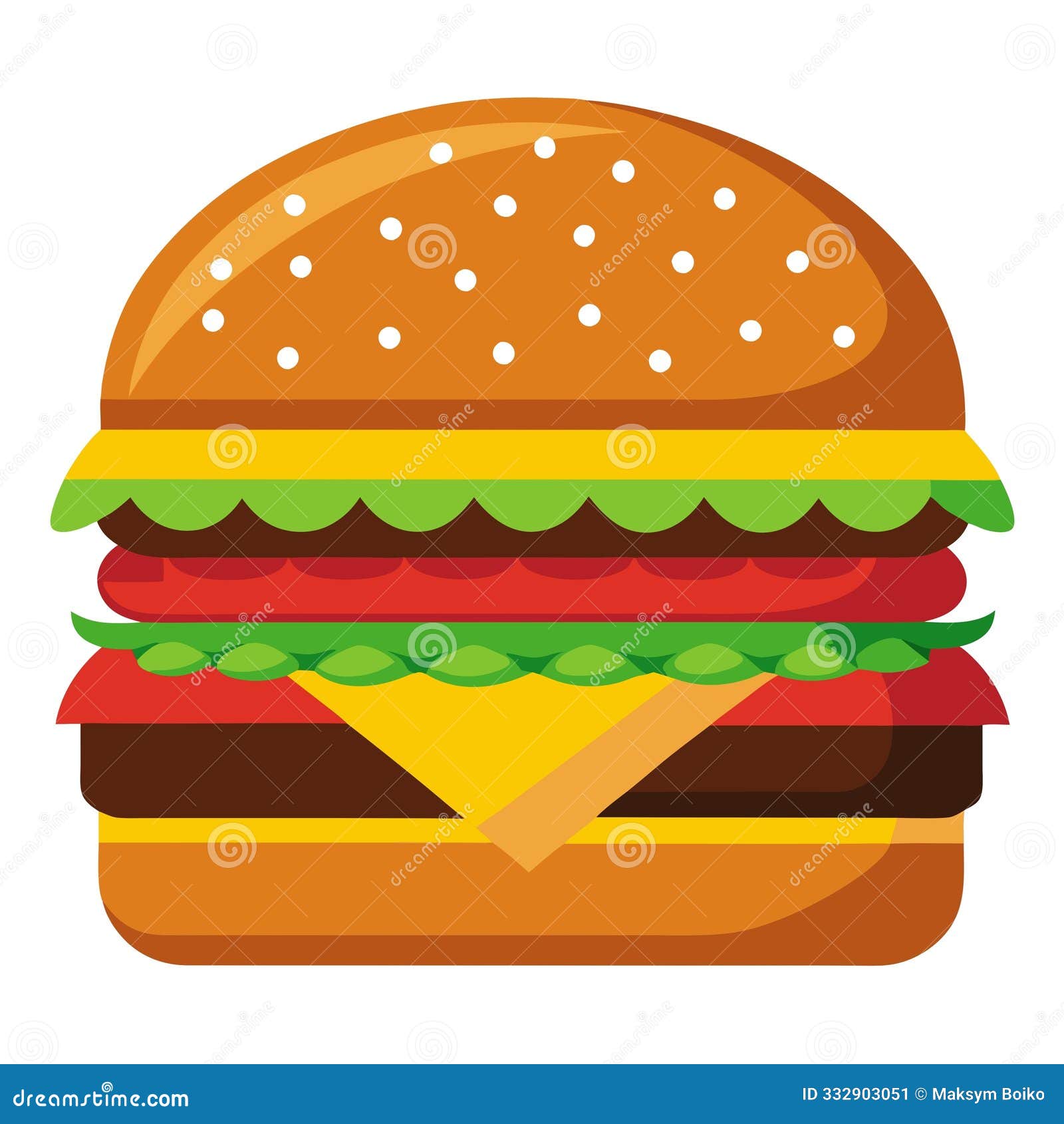 Iconic American Burger Food. Food Beef. Stock Vector - Illustration of ...