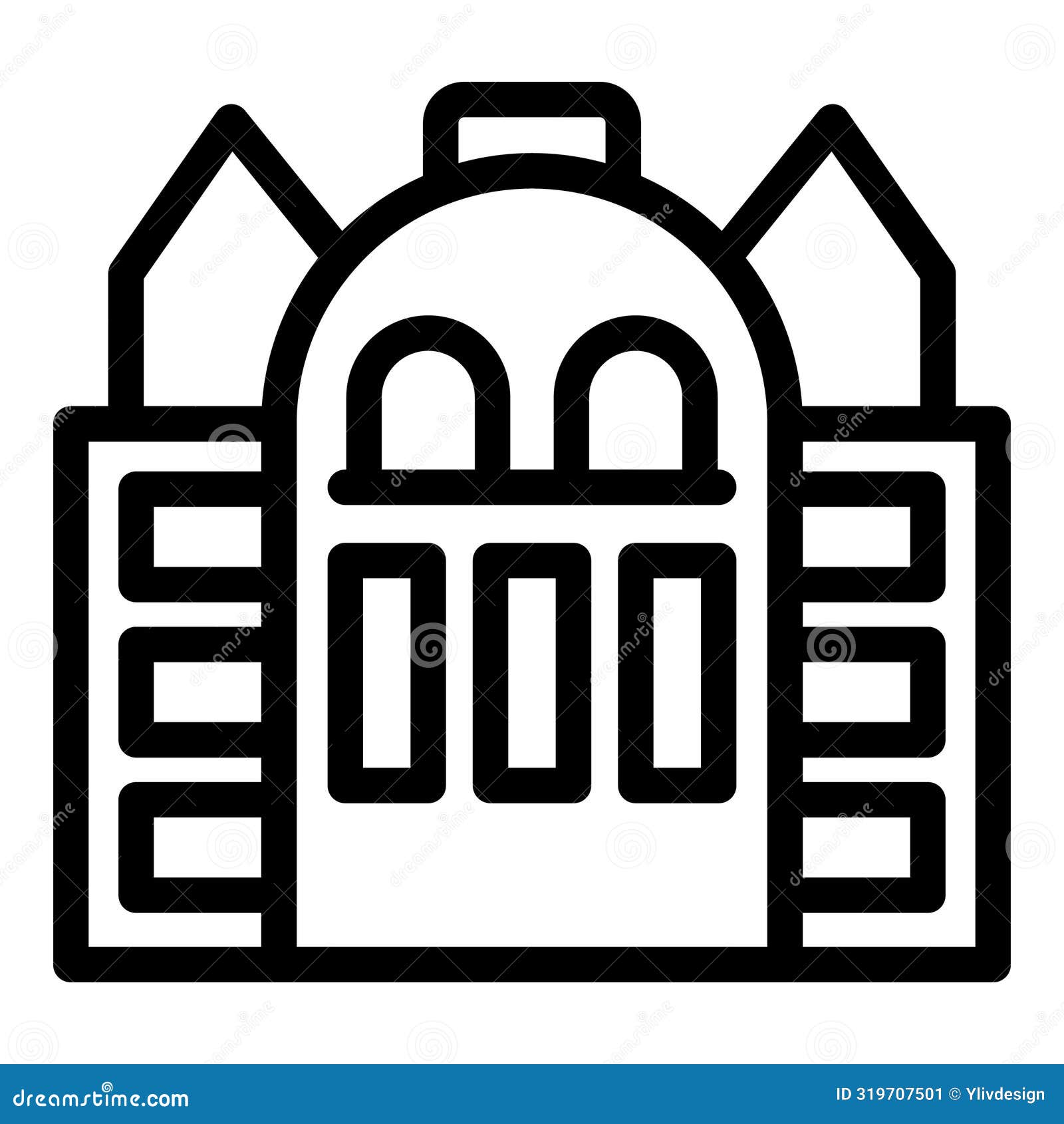 Iconic Backpack Illustration in Black and White Stock Vector ...