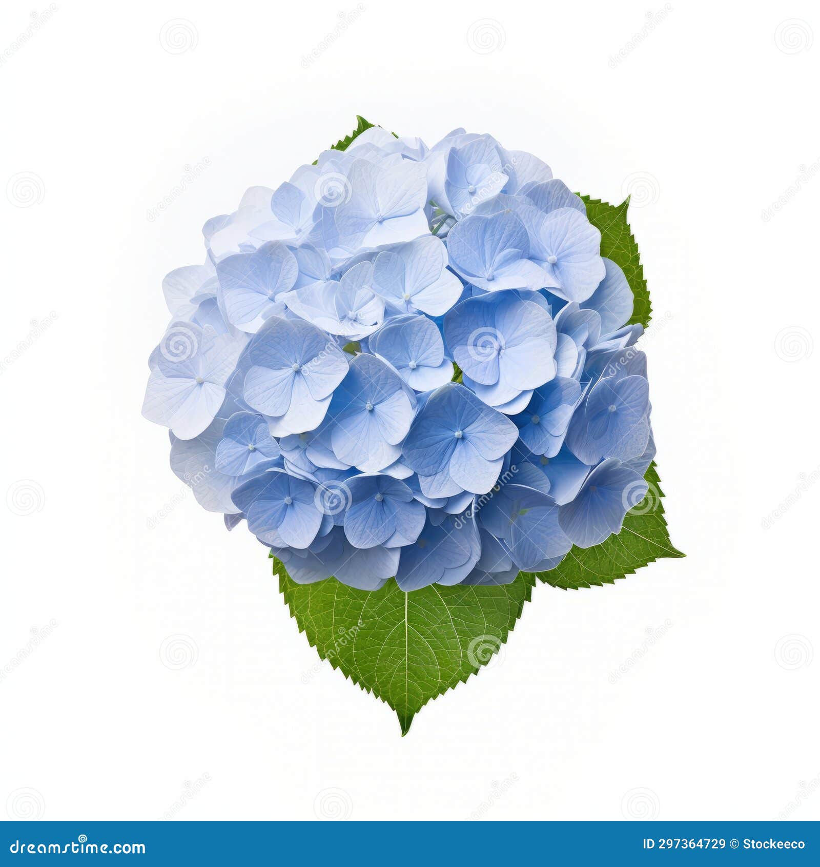 Iconic Blue Hydrangea Flower with Green Leaves - Transparent and ...