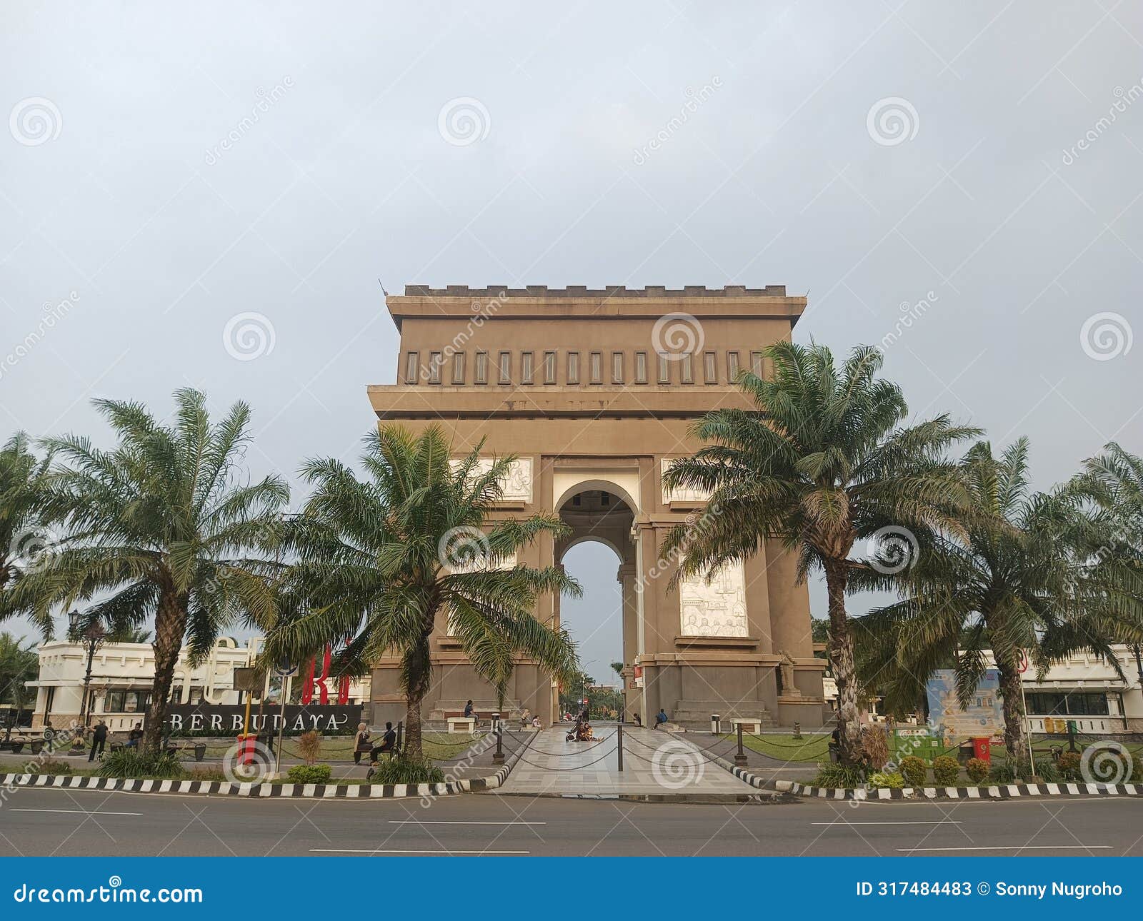 Iconic Building with Palm Tree at Noon East Java Indonesia Stock Image ...