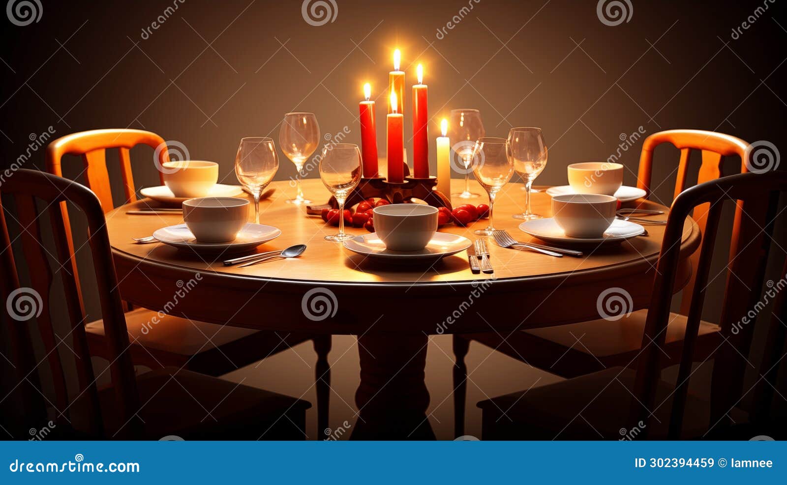 Ai Generated A Candlelit Dining Room With A View Of The Night Sky ...