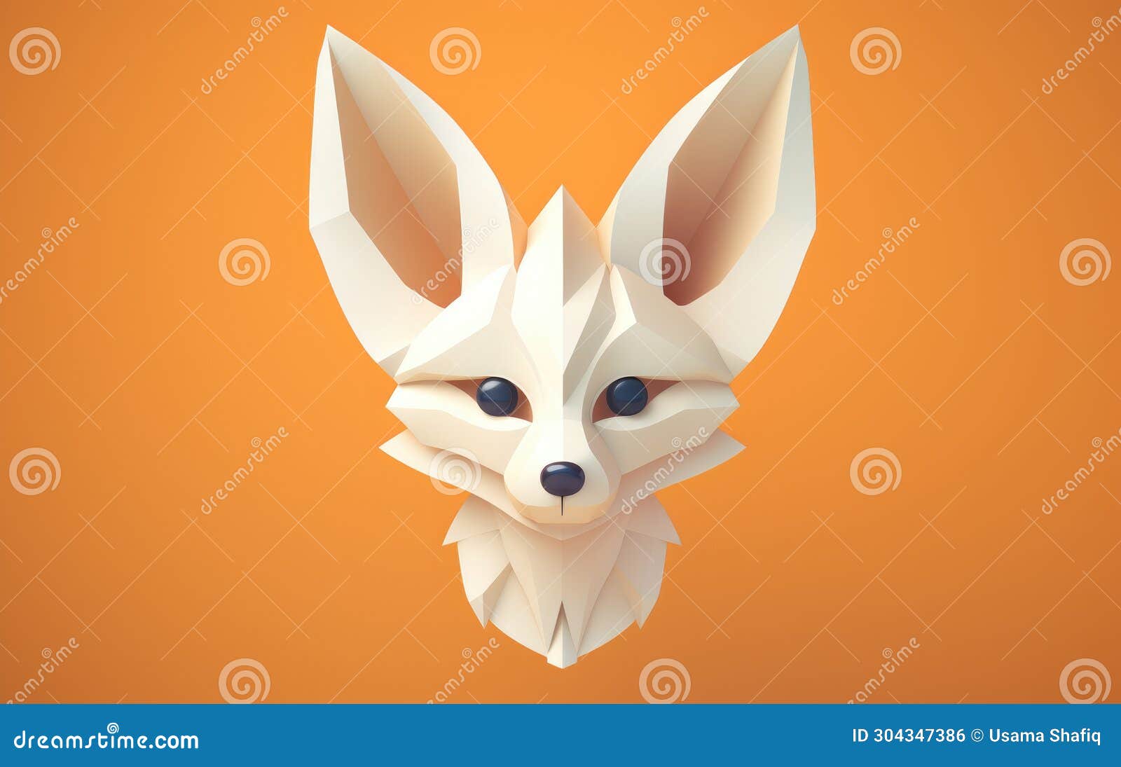 Iconic Fennec Fox in Minimalist 3D Design. Generative AI Stock ...
