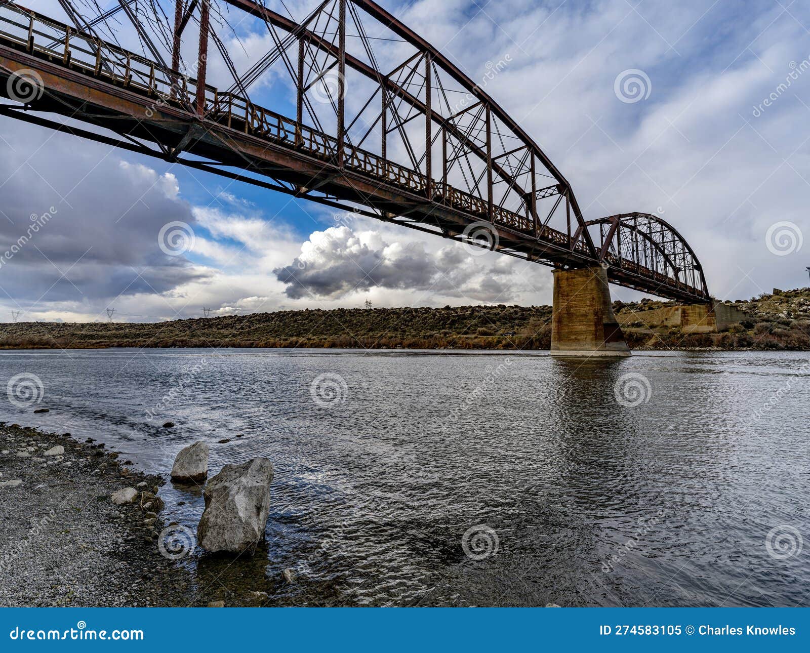 Iconic Guffey Bridge Spans Over the Snake River Stock Image - Image of ...