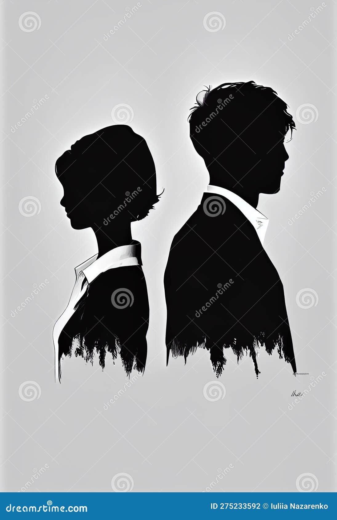 An Iconic Image of Relationships between People: Two Silhouettes ...