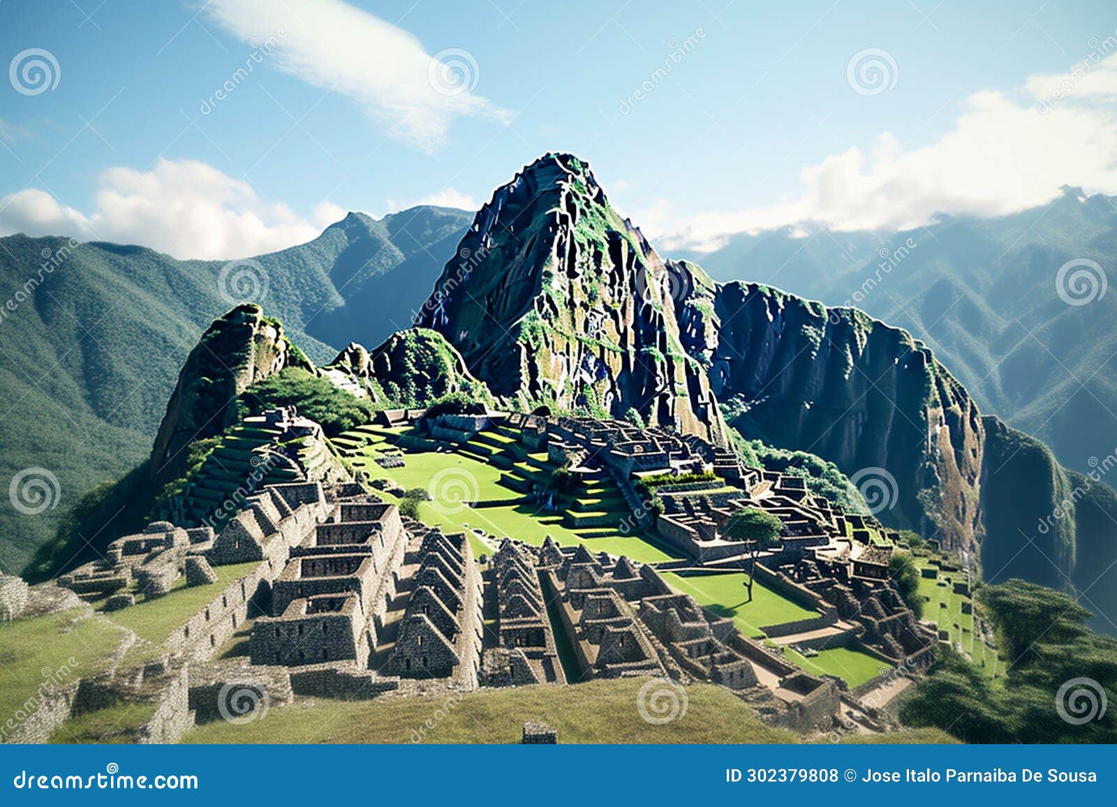 Iconic Incan Ruins of Machu Picchu in Peru Stock Illustration ...