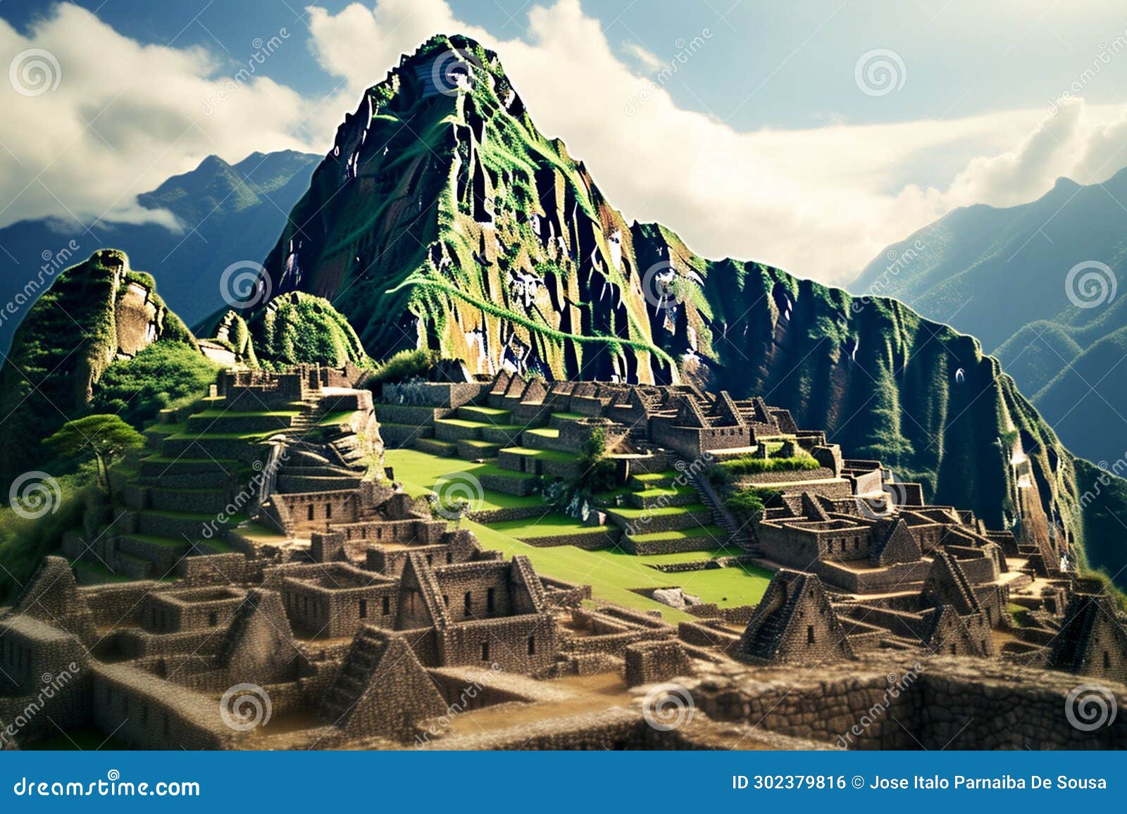 Iconic Incan Ruins of Machu Picchu in Peru Stock Illustration ...