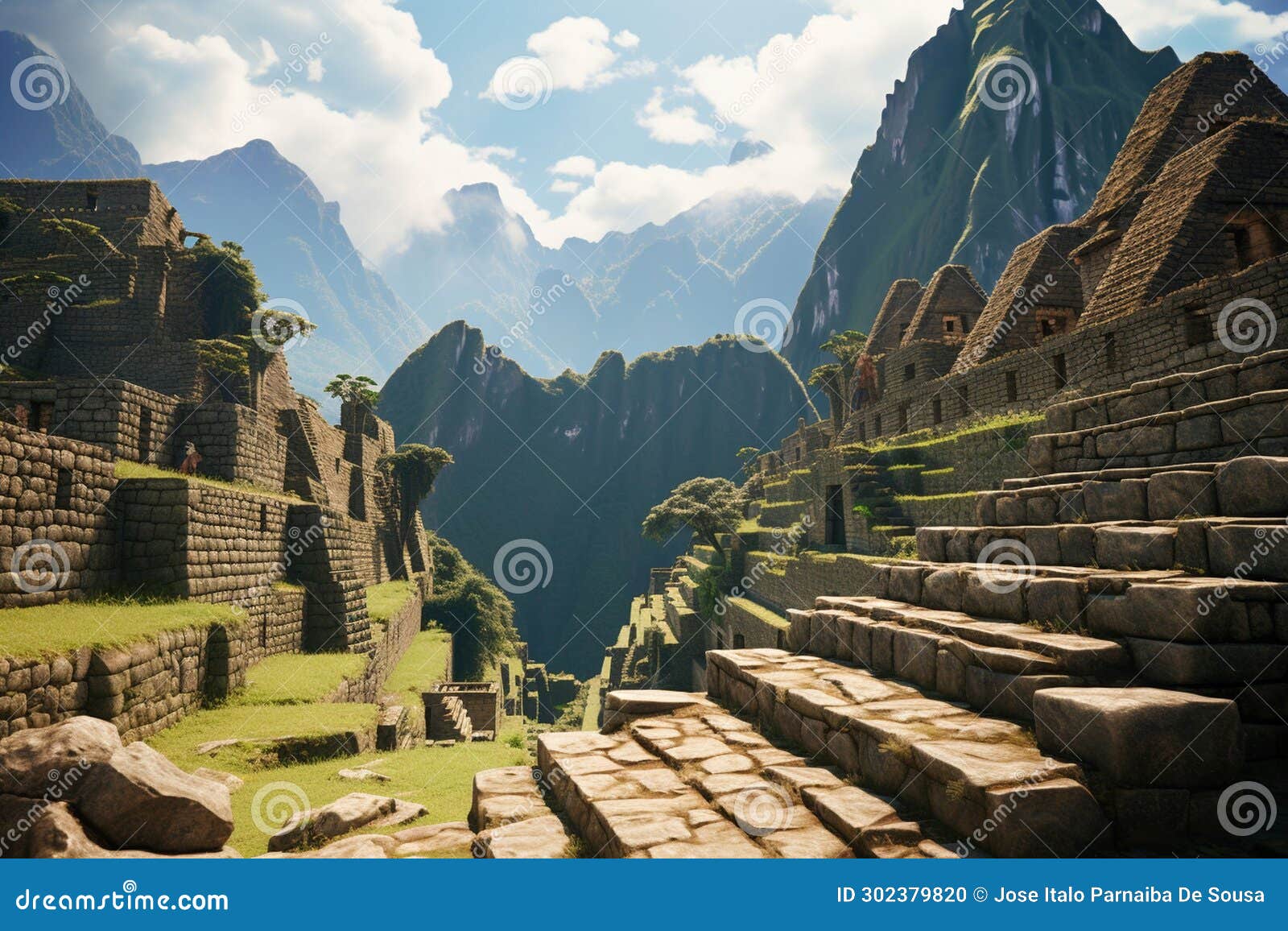 Iconic Incan Ruins of Machu Picchu in Peru Stock Illustration ...