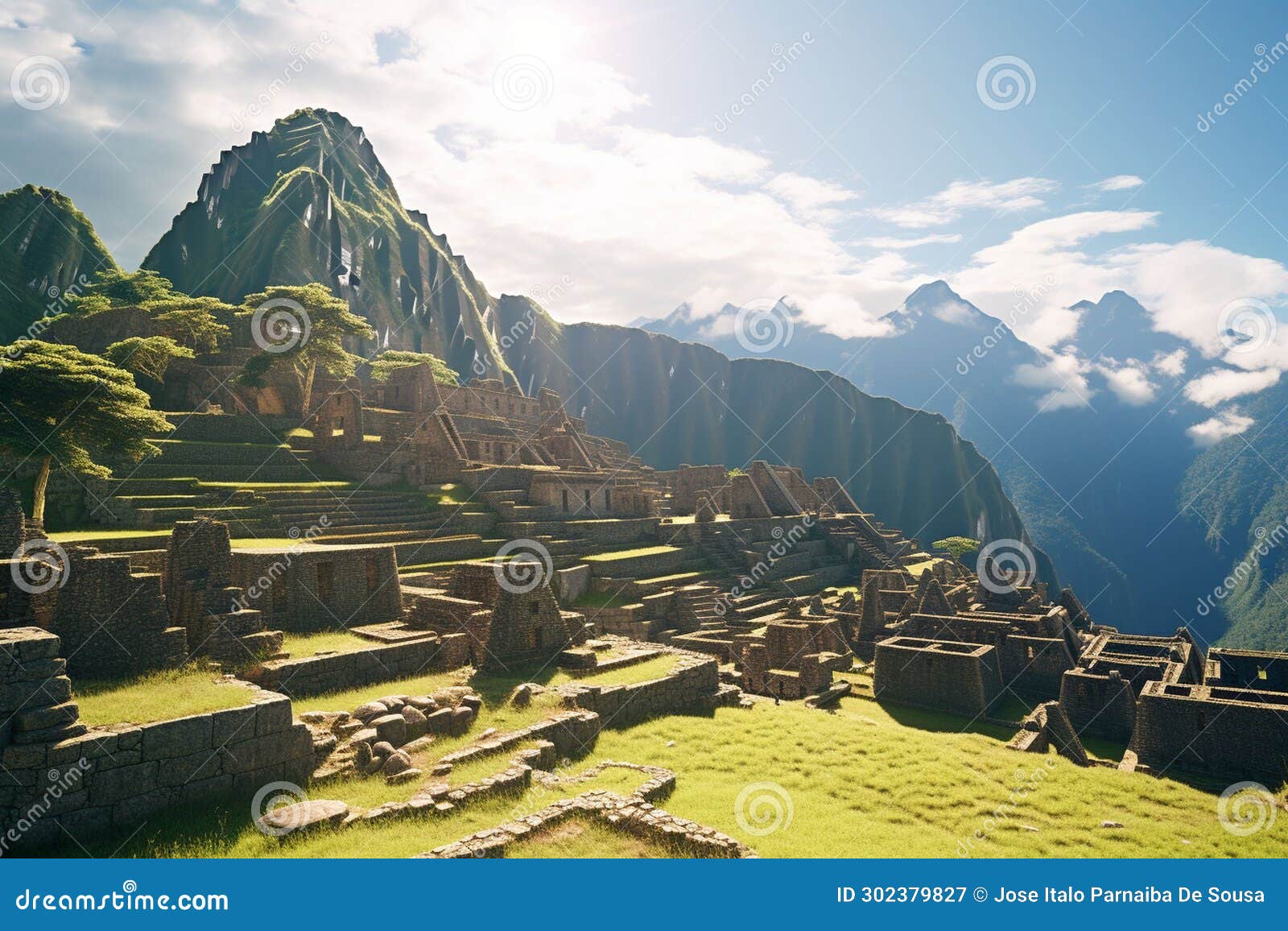 Iconic Incan Ruins of Machu Picchu in Peru Stock Illustration ...