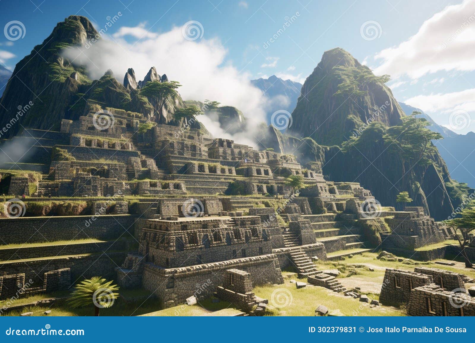 Iconic Incan Ruins of Machu Picchu in Peru Stock Illustration ...