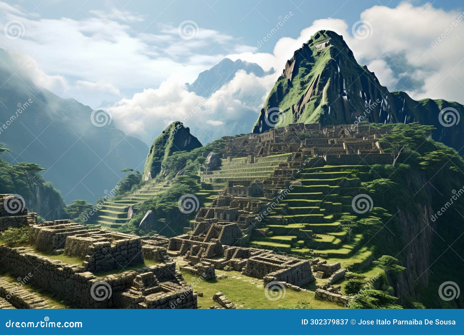 Iconic Incan Ruins of Machu Picchu in Peru Stock Illustration ...