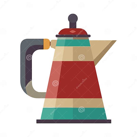 Iconic Kettle Design with Handle, Isolated Illustration Stock Vector ...