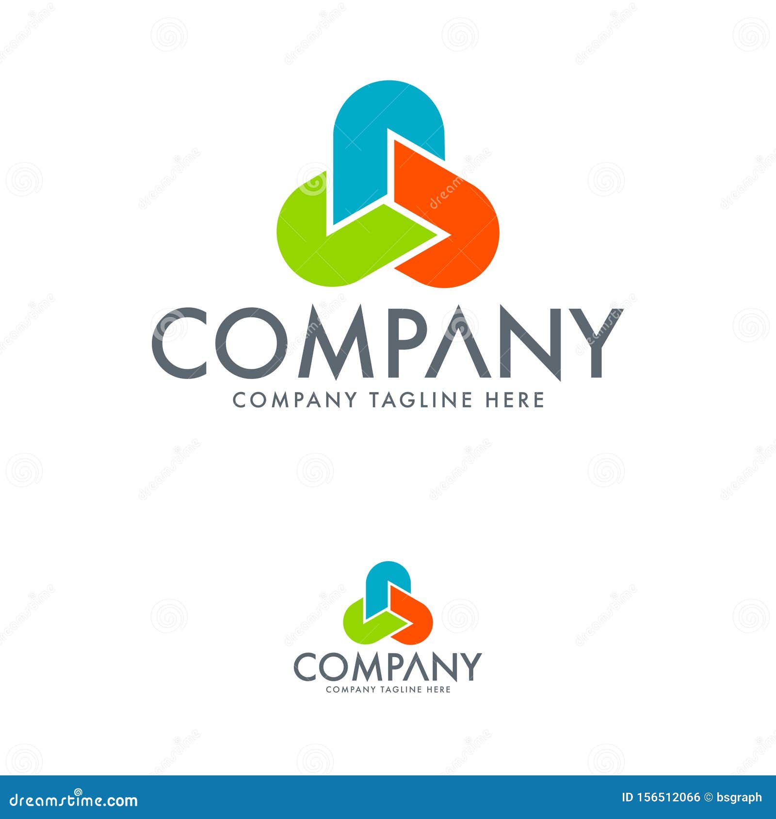 Creative Abstract Trio Logo Template Stock Illustration - Illustration ...