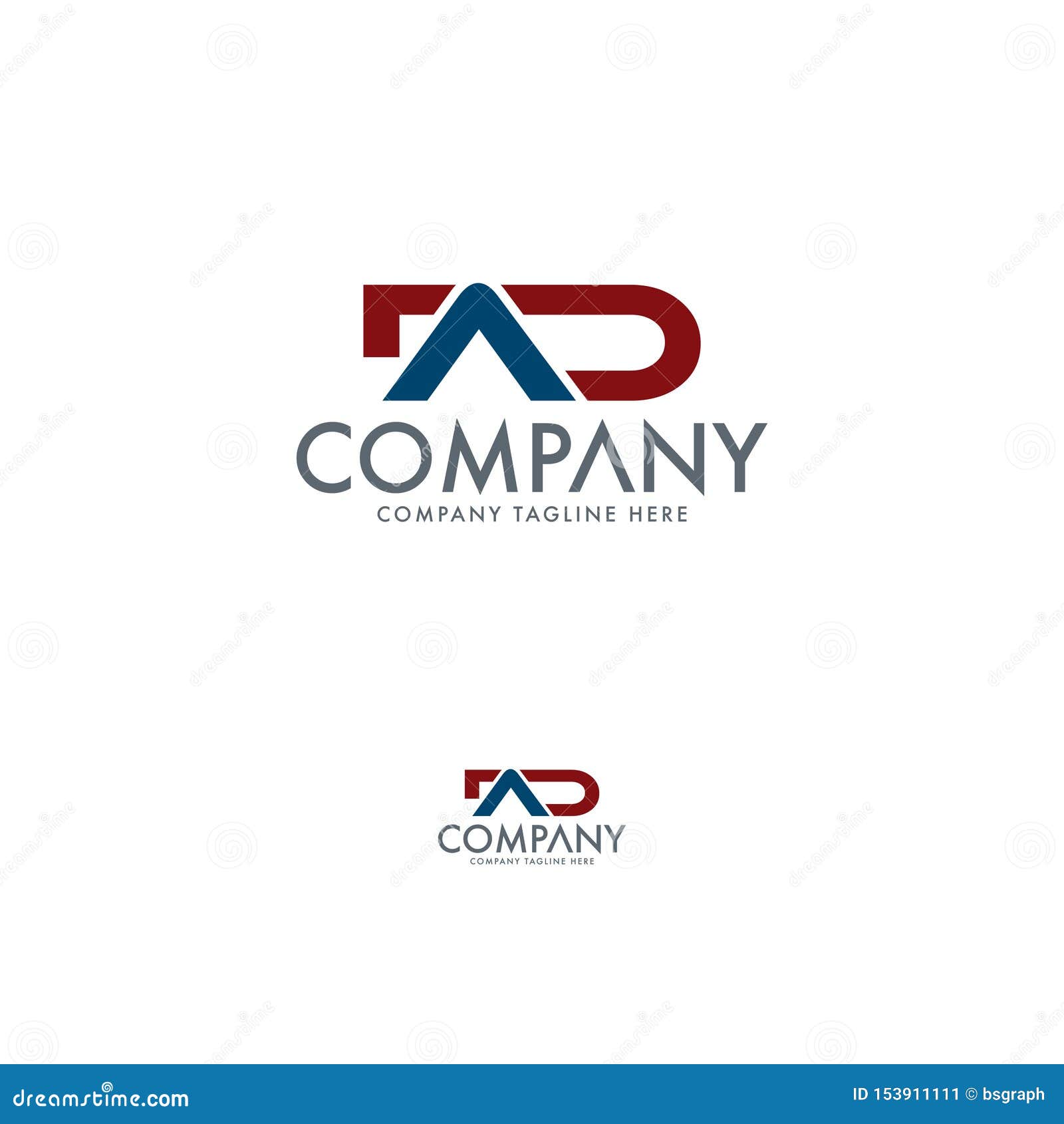 Creative Letter AD Logo Design Template Stock Vector - Illustration of ...