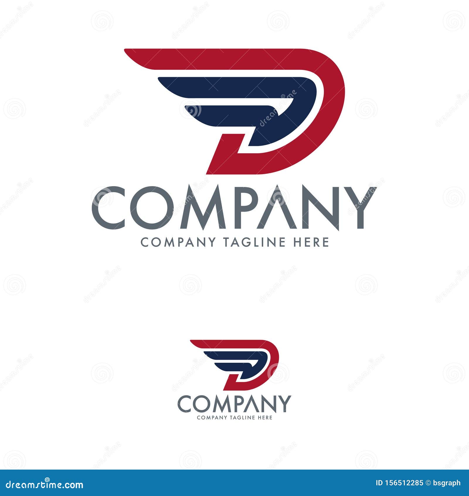Creative Letter D and Wing Logo Template Stock Illustration ...
