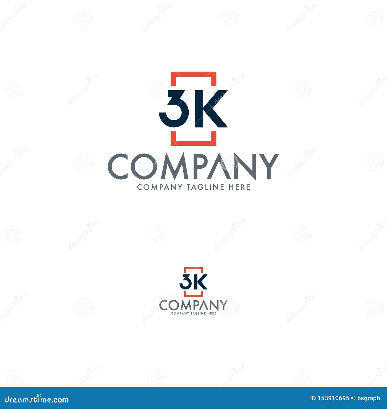 Creative Letter 3K Logo Design Templates Stock Vector - Illustration of ...