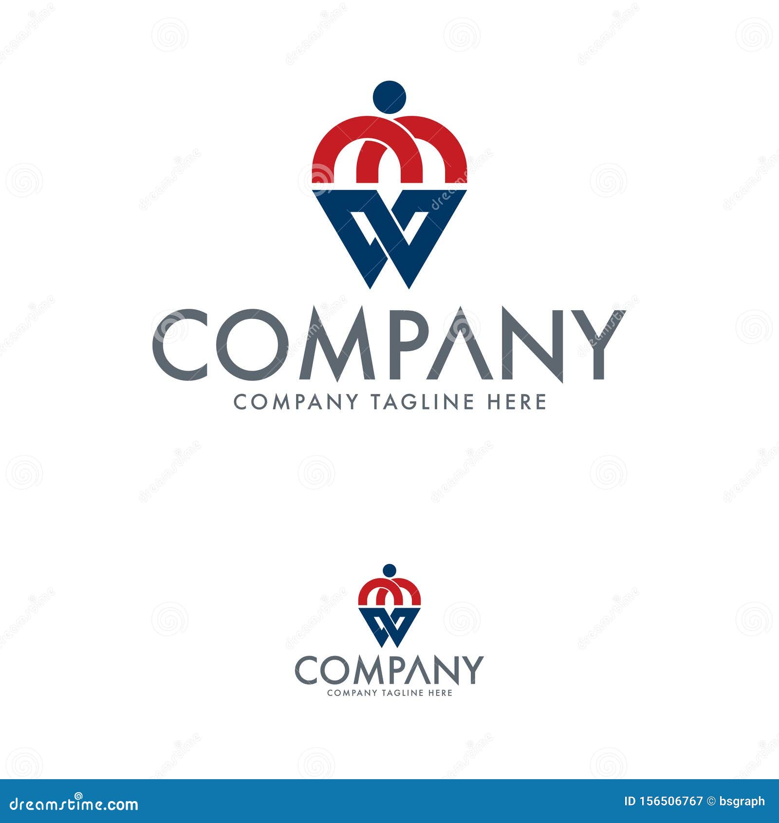 Creative WB Logo Design Template Stock Illustration - Illustration of ...