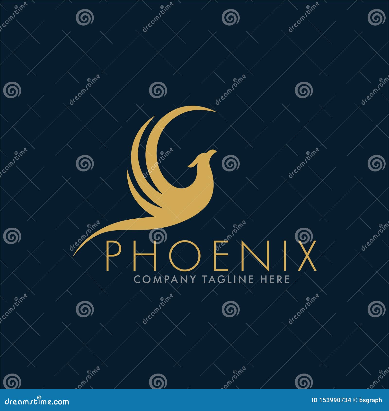 Luxury Phoenix Logo Design Template Stock Vector - Illustration of ...