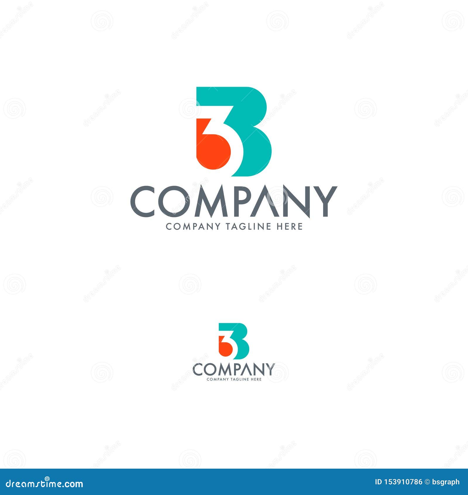 Modern Letter 3b Gradient Logo Template Stock Vector - Illustration of ...