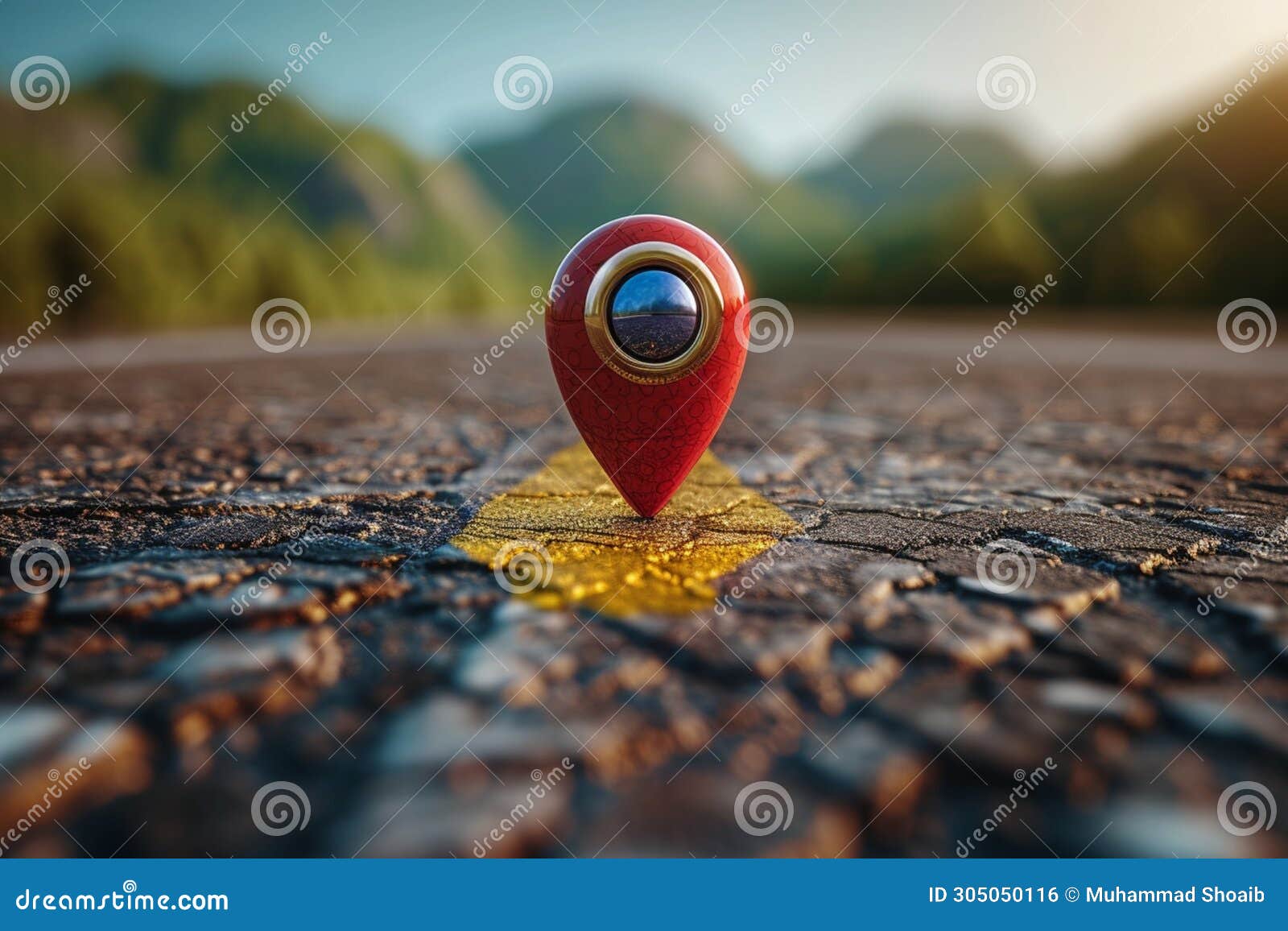 Iconic Map Pin Marking Location with Visible Interconnected Routes ...