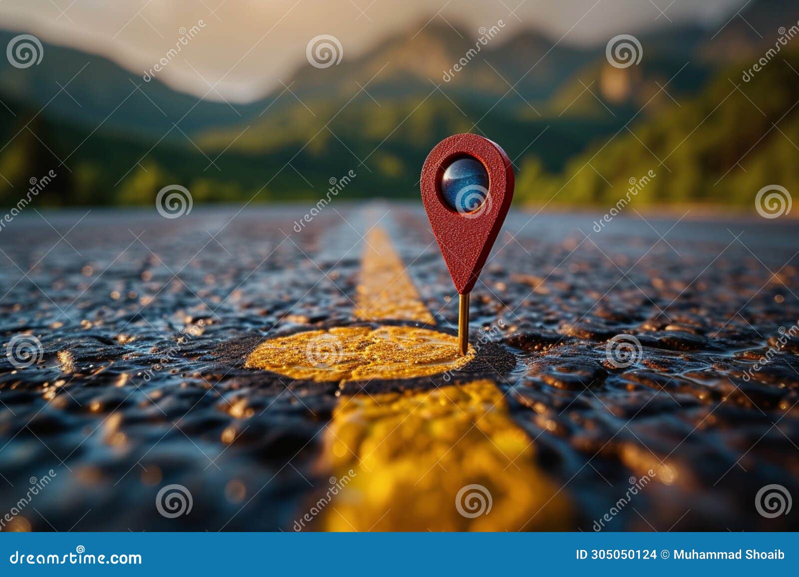 Iconic Map Pin Marking Location with Visible Interconnected Routes ...