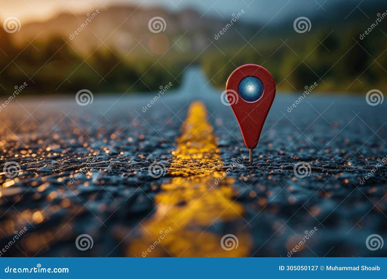 Iconic Map Pin Marking Location with Visible Interconnected Routes ...