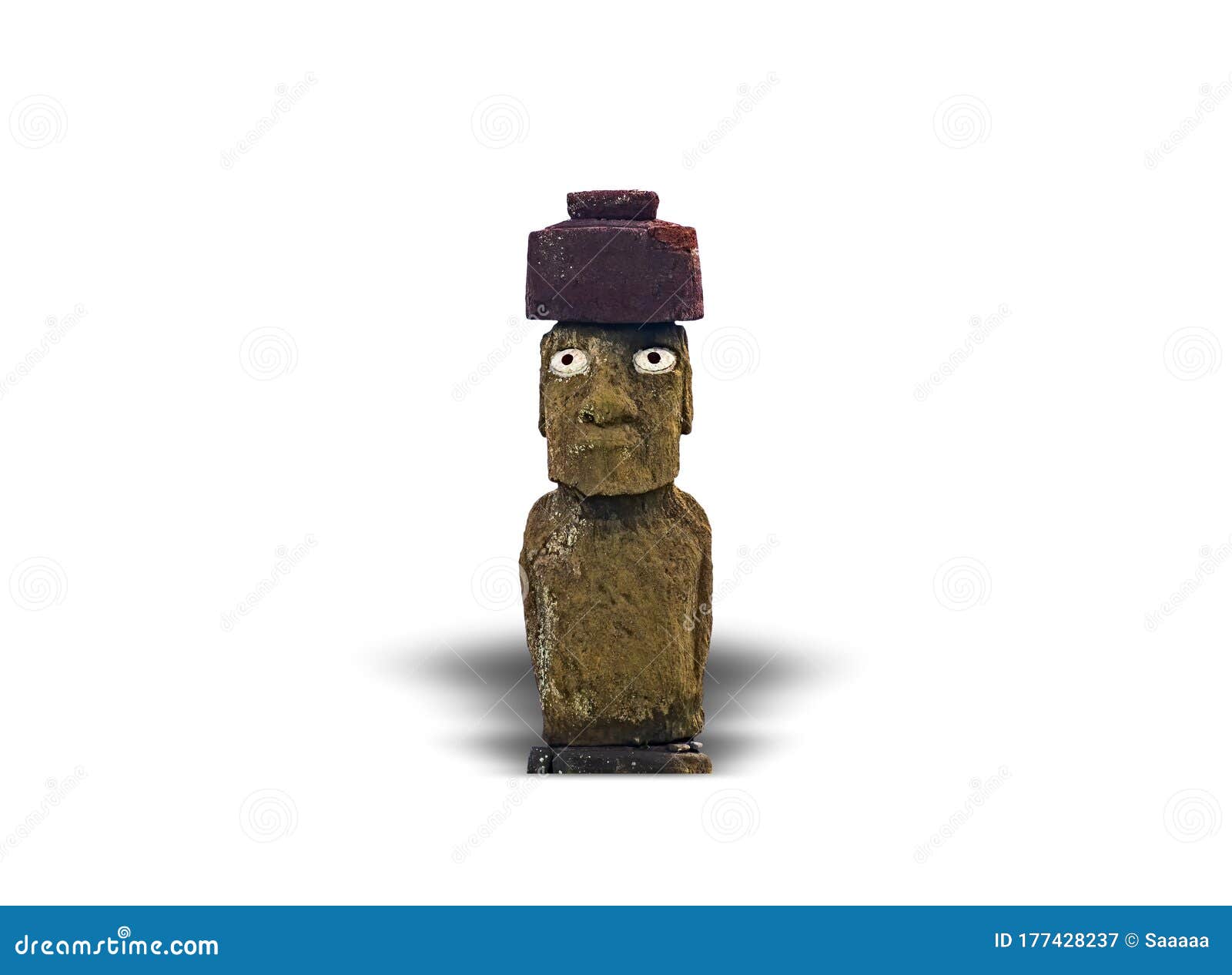 Iconic Moai Statue Isolated Over White Background Royalty-Free Stock ...