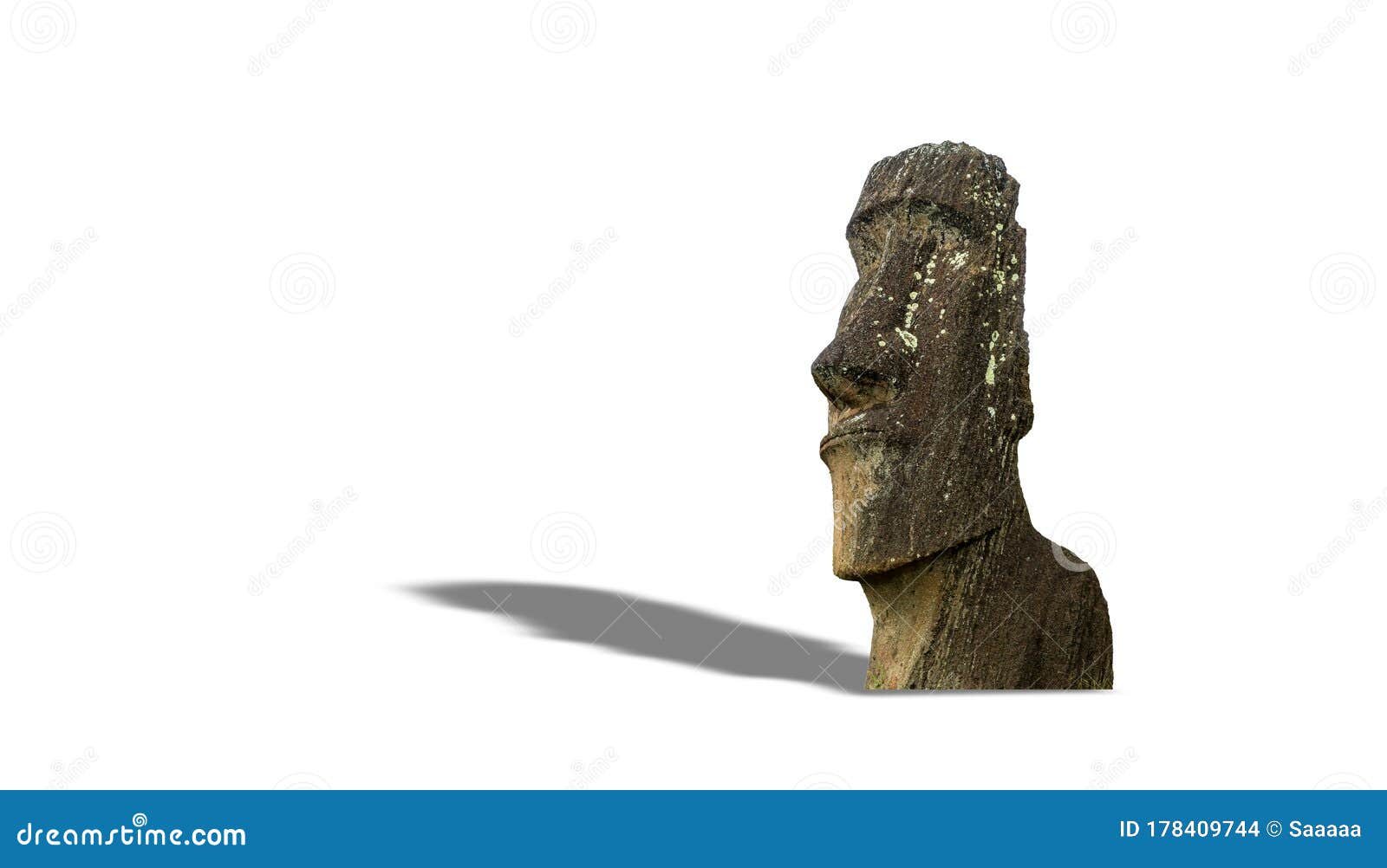 Iconic Moai Statue Isolated Over White with Shadow Stock Photo - Image ...