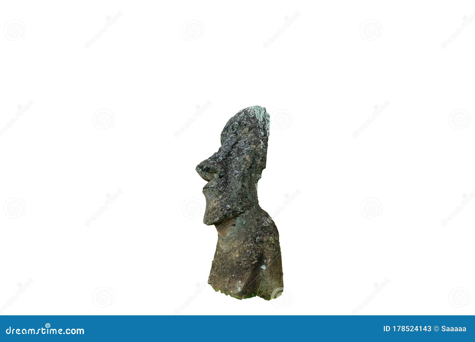 Iconic Moai Statue Isolated on White Background Stock Image - Image of ...