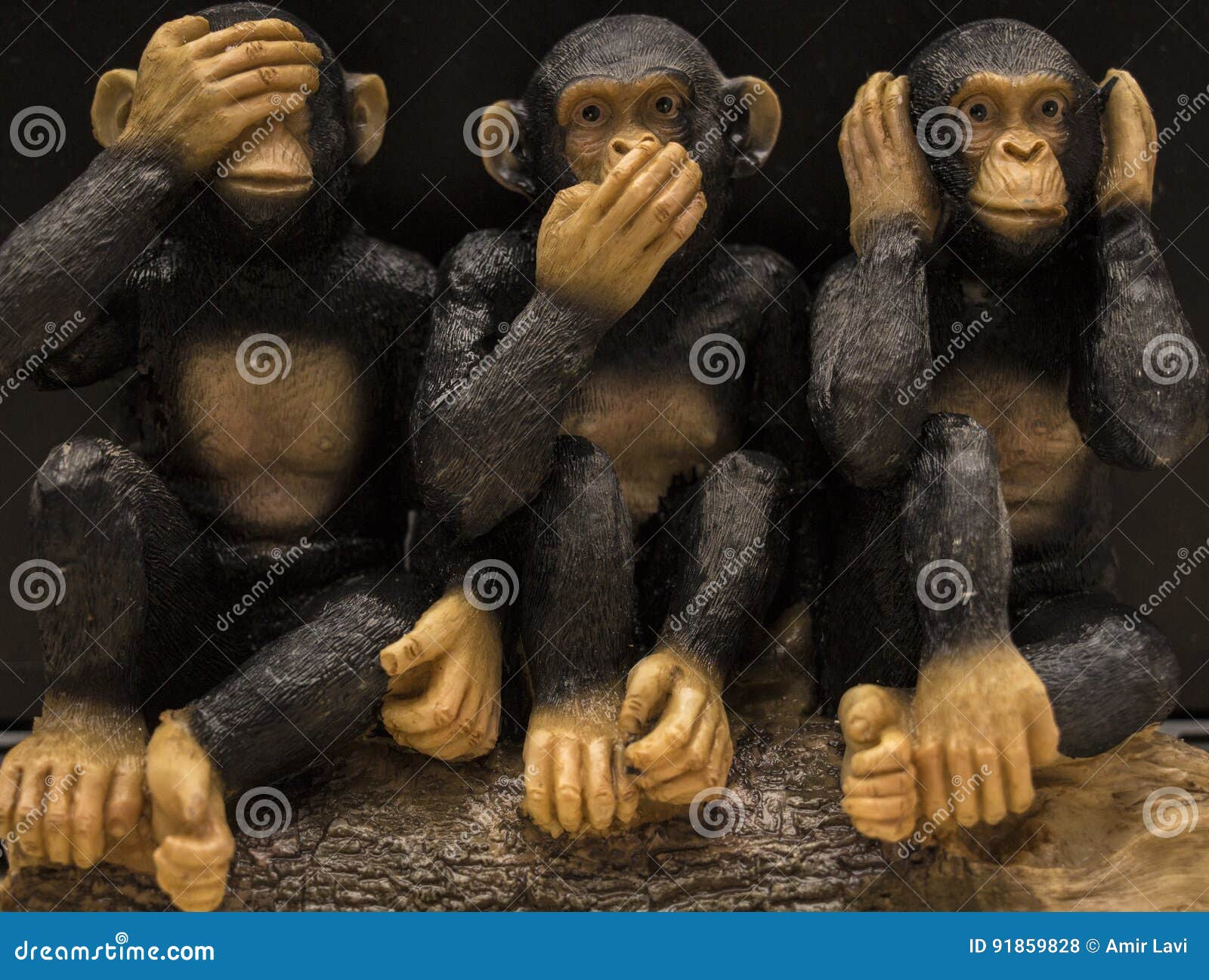 Iconic Monkeys stock photo. Image of three, temple, statue - 91859828