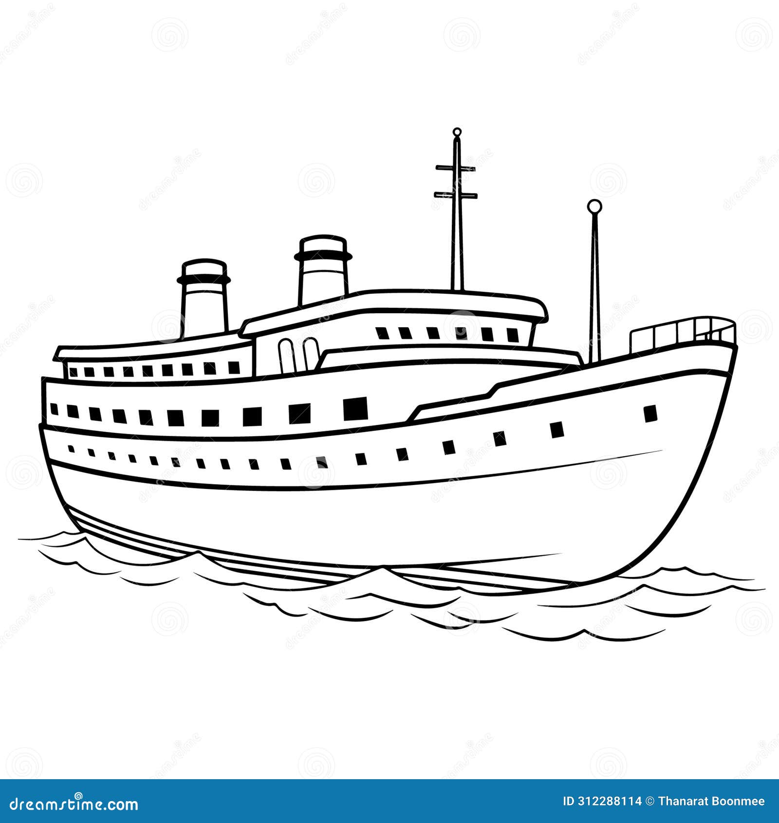 Streamlined Vector Outline of a Boat Icon for Versatile Use Stock ...