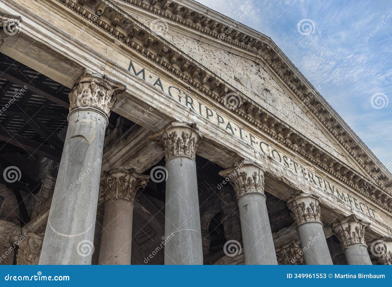 The Iconic Outside of the Famous Pantheon in Rome Stock Image - Image ...