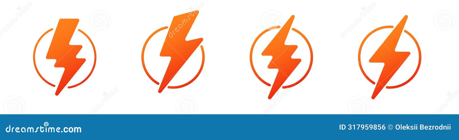 Iconic Power Energy Flash Vector Art Stock Vector - Illustration of ...