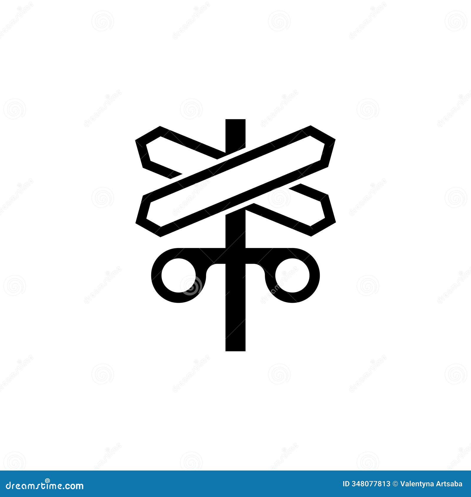 Iconic Railway Crossing Sign in a Simple, Clean Vector Format Stock ...