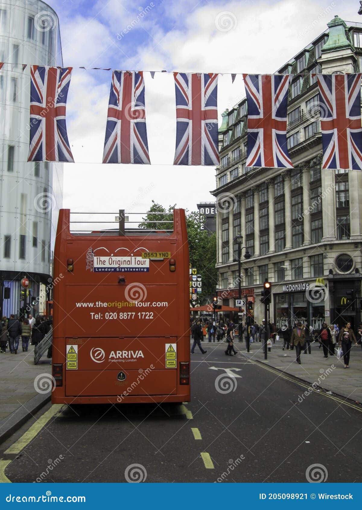 An Iconic Red Bus and Union Flags Editorial Photo - Image of jack ...