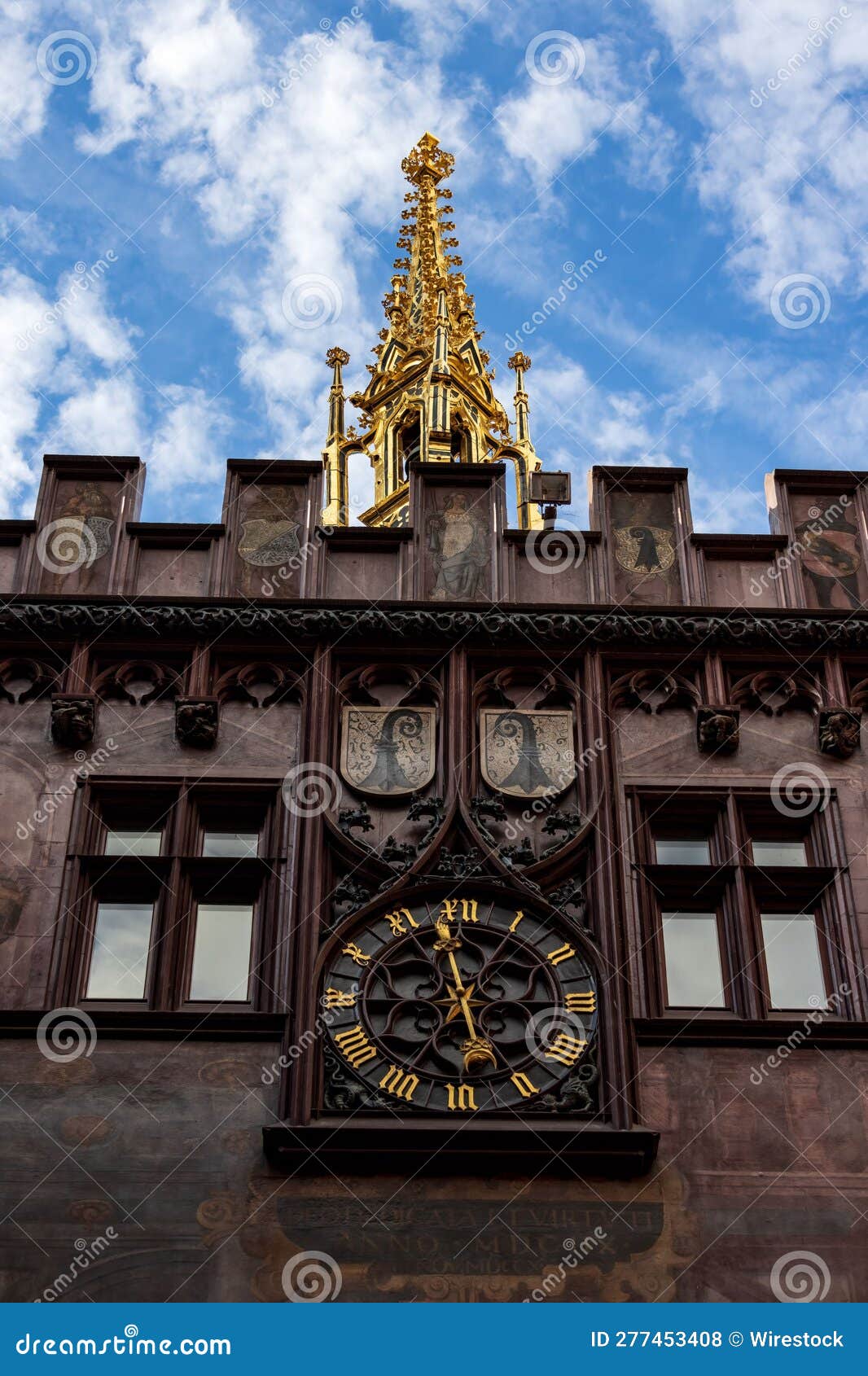 Iconic Red City Hall of Basel, Switzerland Stock Photo - Image of ...