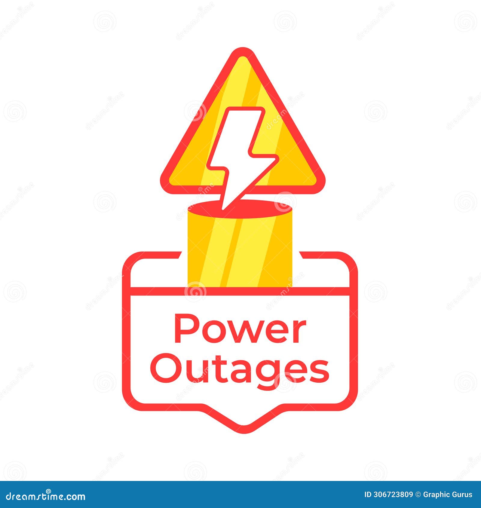 Iconic Representation of a Power Outage Warning with a Lightning Bolt ...