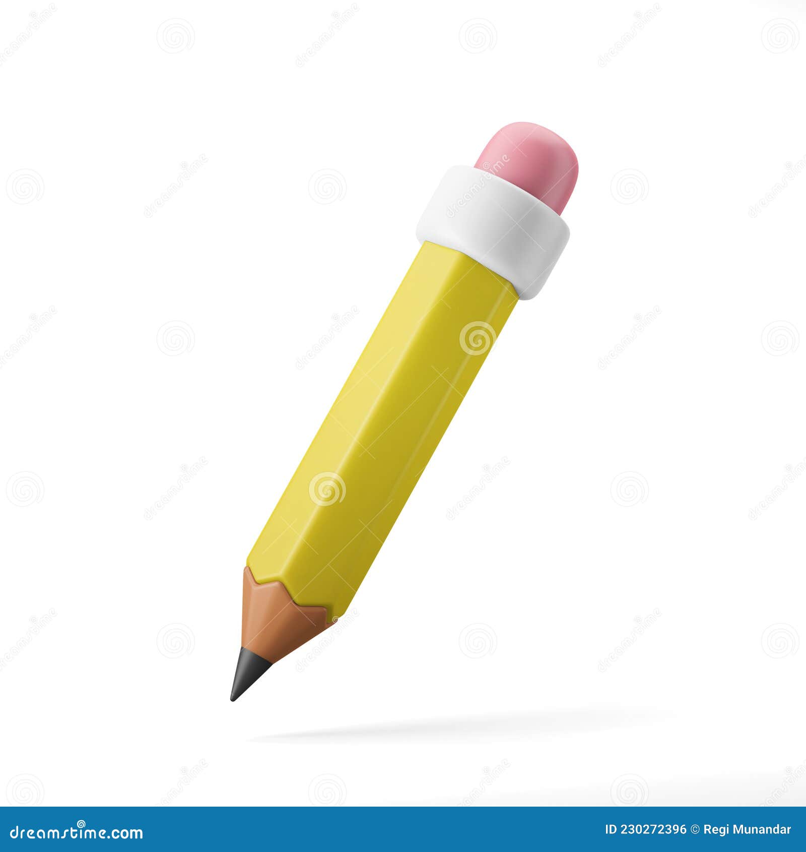 Iconic Retro Pencil Writing and Editing Symbol 3d Illustration ...