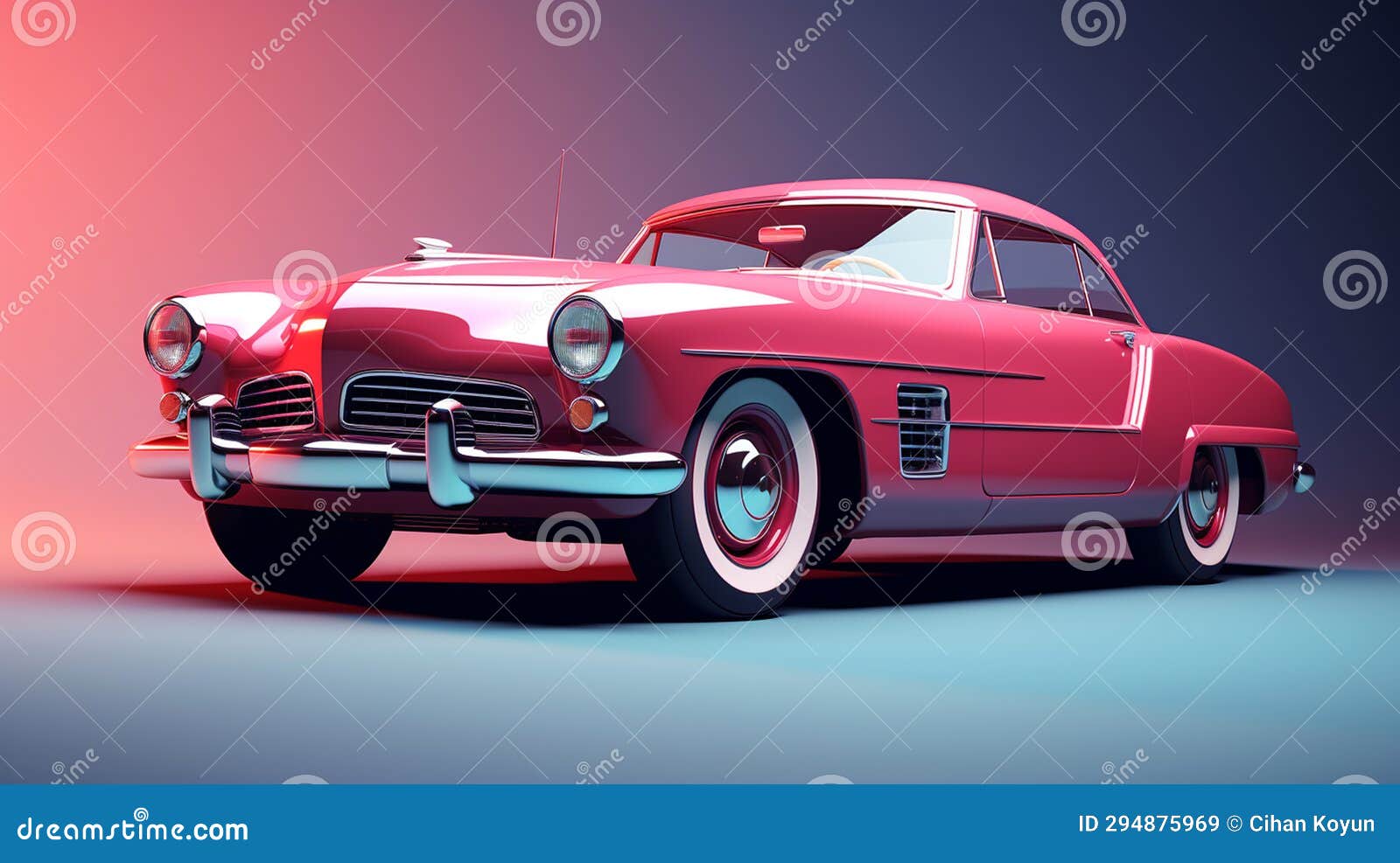 Iconic Retro Ride Closeup Vintage Car Stock Illustration - Illustration ...