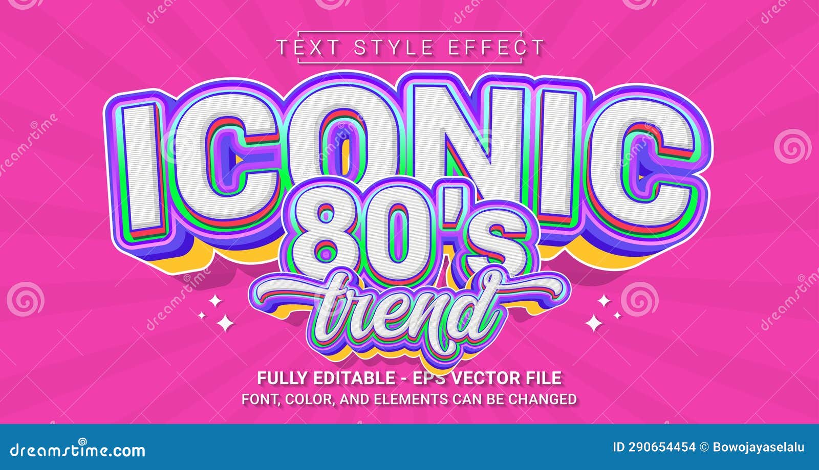 Iconic 80 S Trend Text Style Effect. Editable Graphic Text Template ...