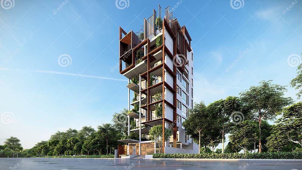 Iconic Skyscrapers 3D Renderings of Multi-Storied Buildings Stock ...