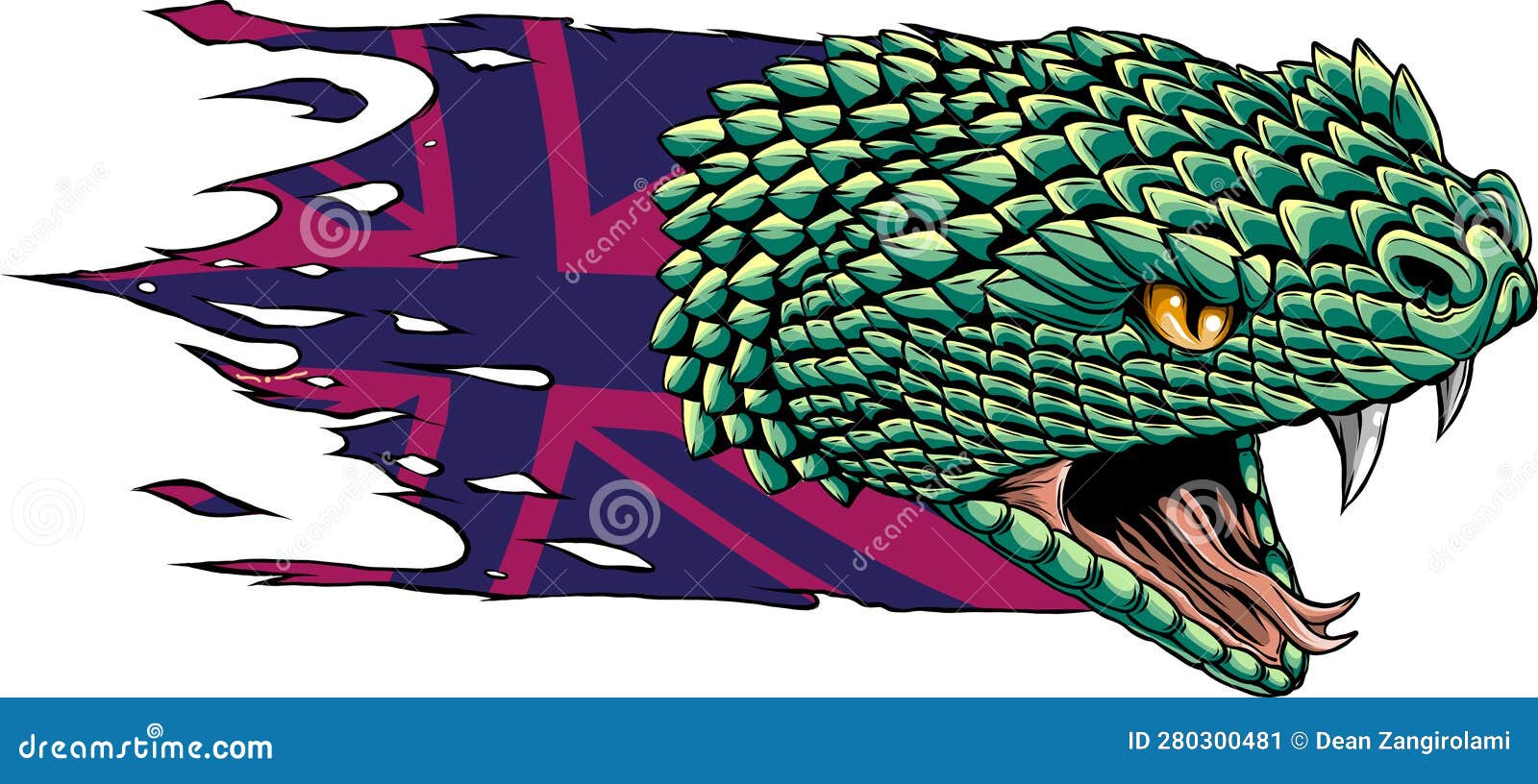 Snake Head Hand Drawn Vector Illustration Design Stock Vector ...