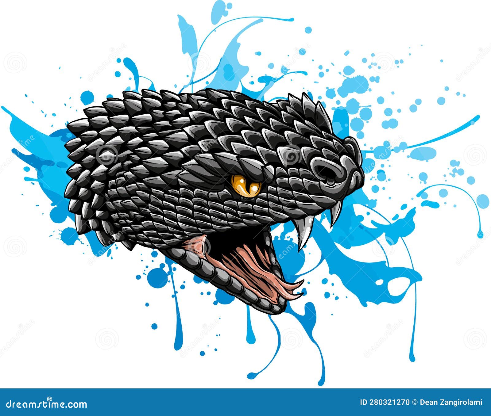 Snake Head Hand Drawn Vector Illustration Design Stock Vector ...