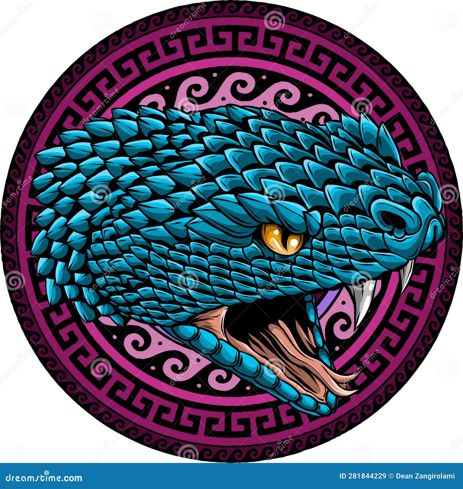 Snake Head Hand Drawn Vector Illustration Design Stock Vector ...