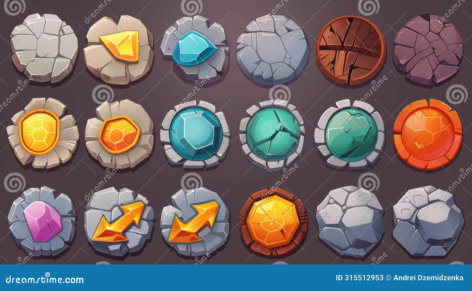 Iconic Stones, Arrows, Loading Bars, Plates, and Progress Sliders for ...