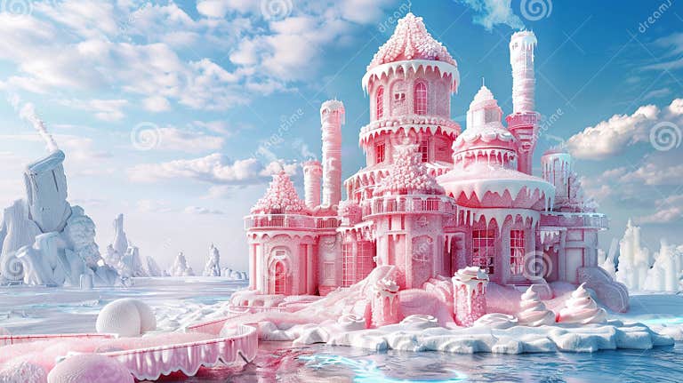 Iconic Structure Crafted from Assorted Ice Creams and Ice Cubes in ...