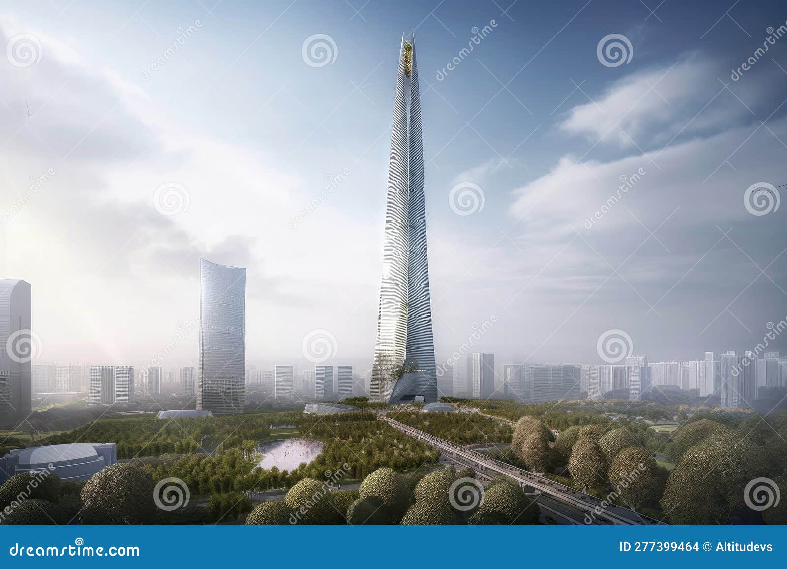 Iconic Tower In Peril: A Stormy Descent Stock Image | CartoonDealer.com ...