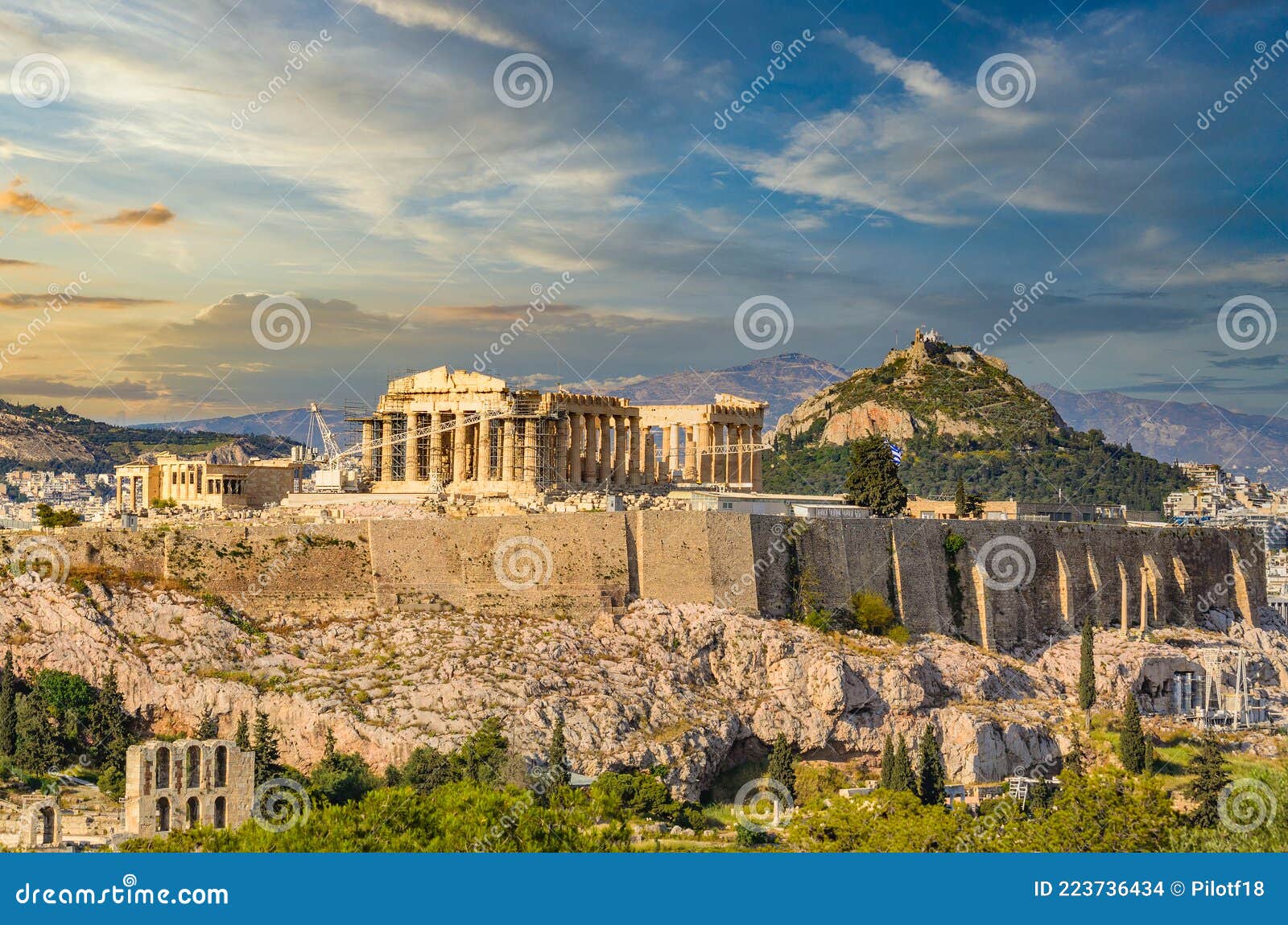 Iconic View of the Acropolis of Athens, Greece Stock Photo - Image of ...