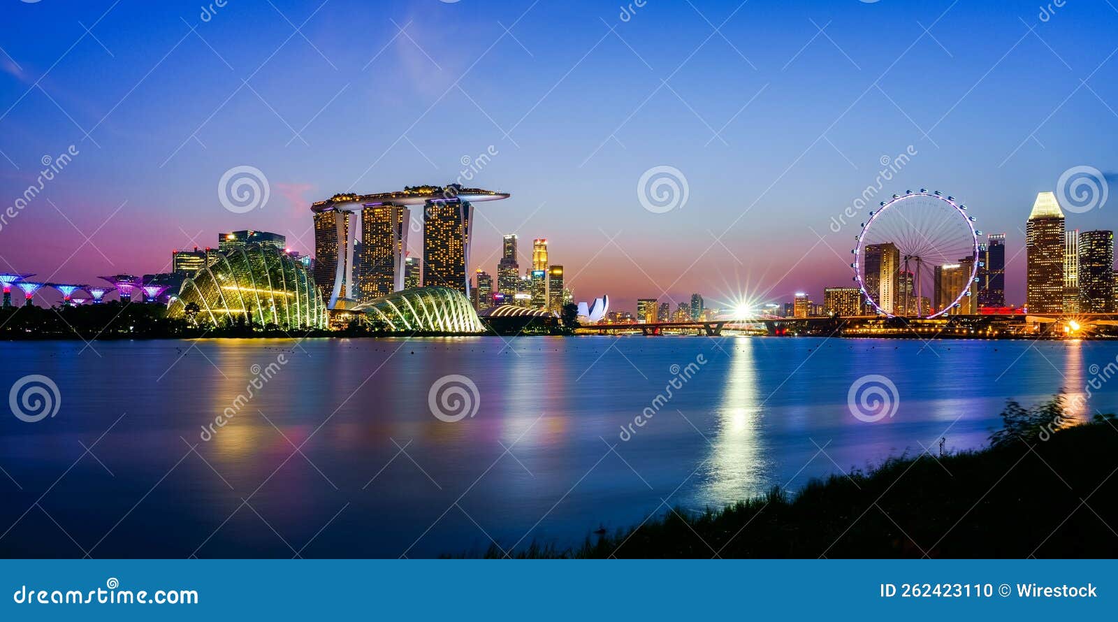 Iconic View of a Cityscape of Singapore during Sunset Editorial Image ...
