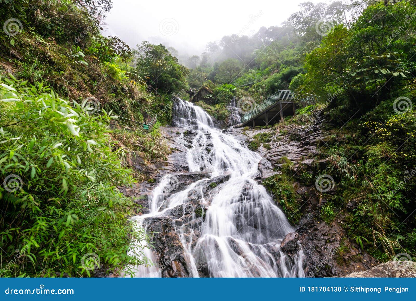 Iconic View of Silver Waterfall, the Large Beautiful Waterfall in Sa Pa ...