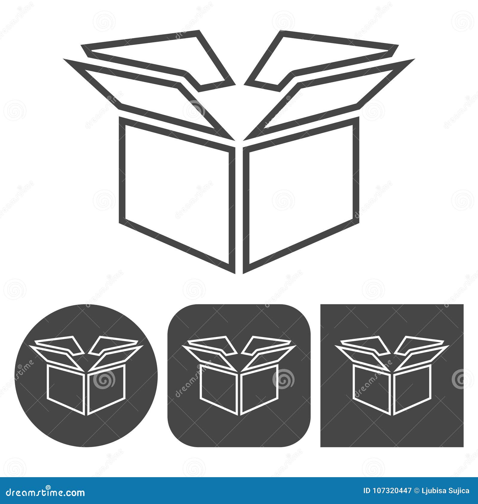 Icono Abierto De La Caja - Iconos Del Vector Fijados Ilustración del ... Icono Abierto De La Caja - Iconos Del Vector Fijados Ilustración del ...